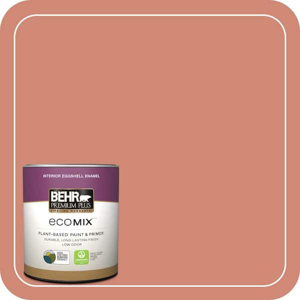BEHR PREMIUM PLUS 1 qt. #HDC-WR16-02 Rosy Copper Eggshell Enamel EcoMix ...