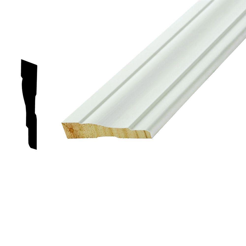 American Wood Moulding LWM 444 11/16 in. x 3-1/4 in. Pine Primed Finger ...