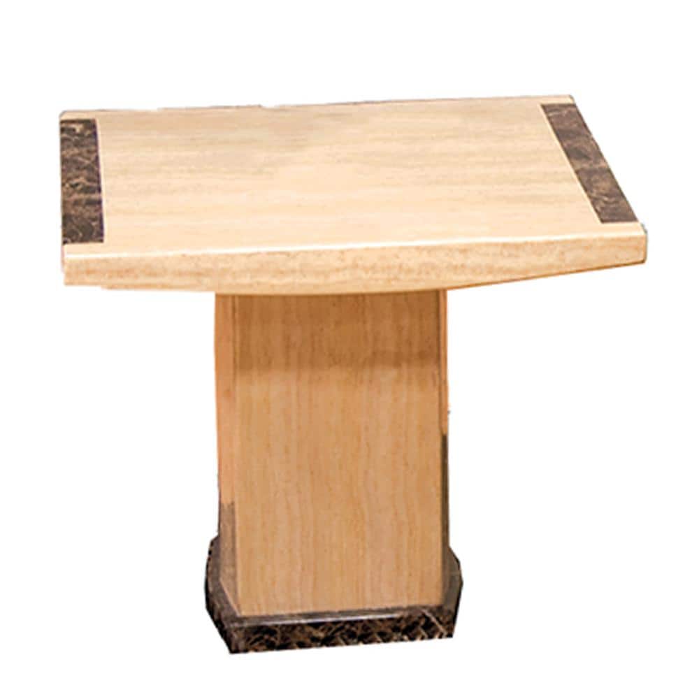 Best Master Furniture Phoebe 28 in. L Natural Marble Square End Table ...