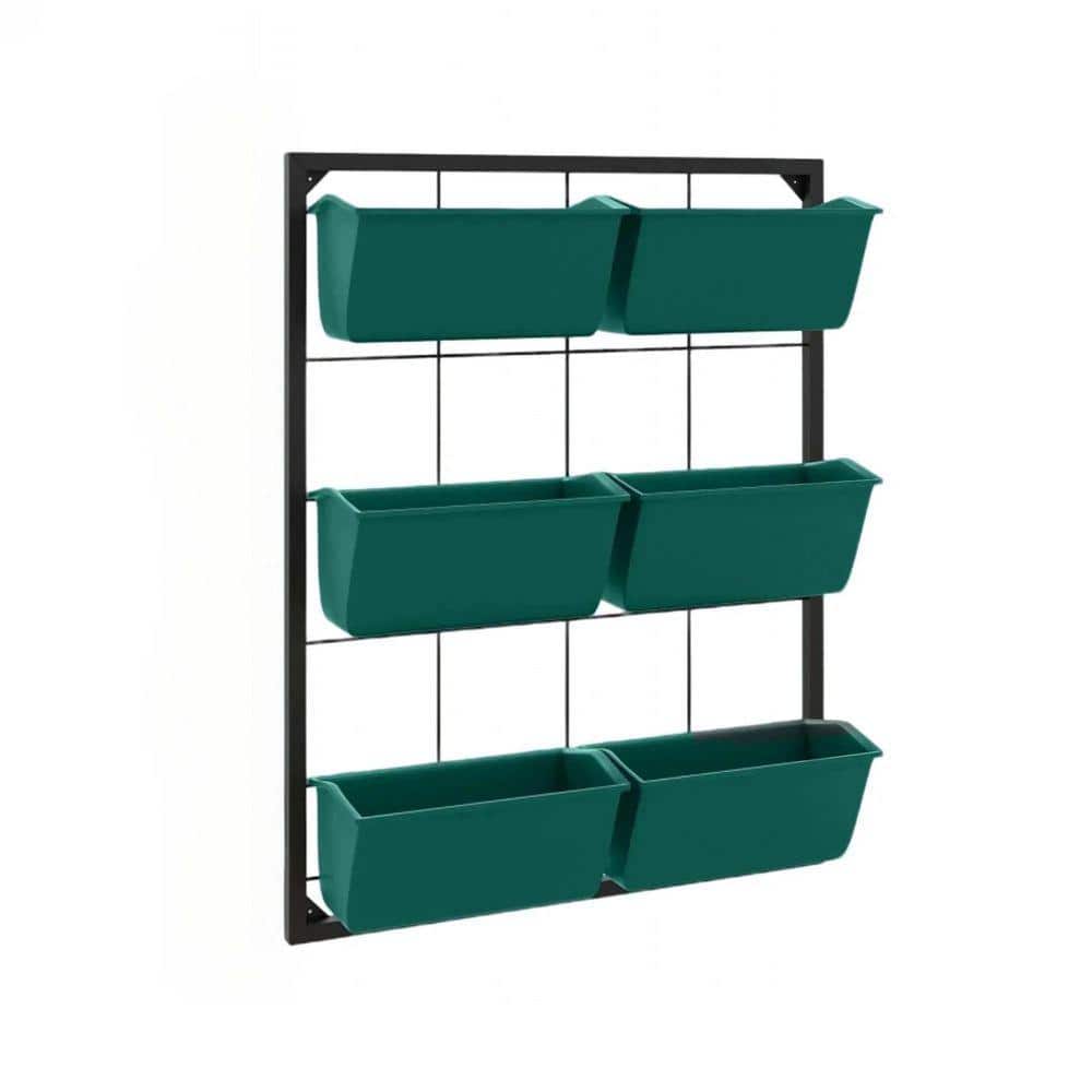 ESILOO 3-Tier Green Metal Vertical Wall Plant Stand-Indoor/Outdoor ...