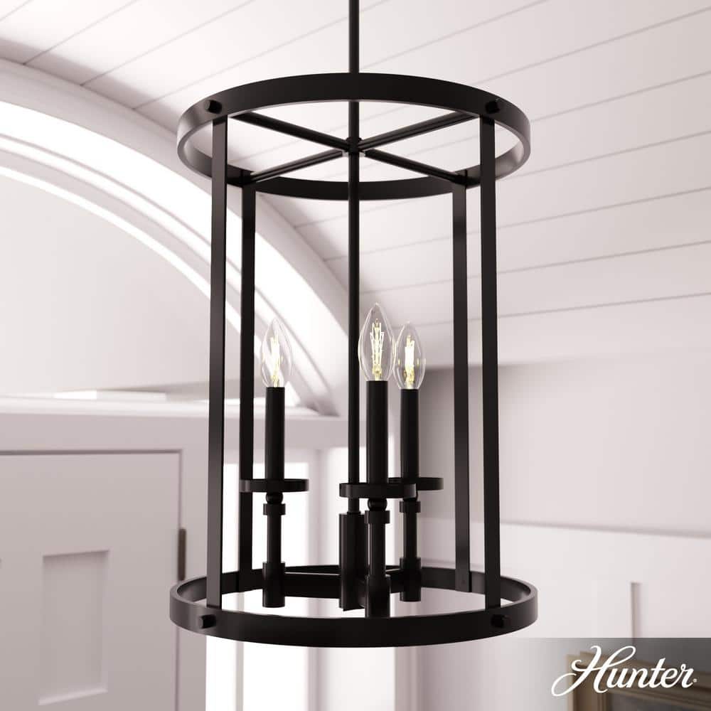 Hunter Briargrove 3-Light Matte Black Island Chandelier 19696 - The ...
