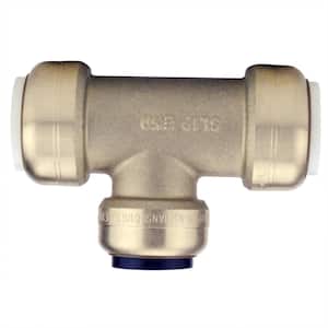 Tectite 3/4 in. x 3/4 in. x 1/2 in. Brass Push-to-Connect Reducer Tee FSBT343412 - The Home Depot