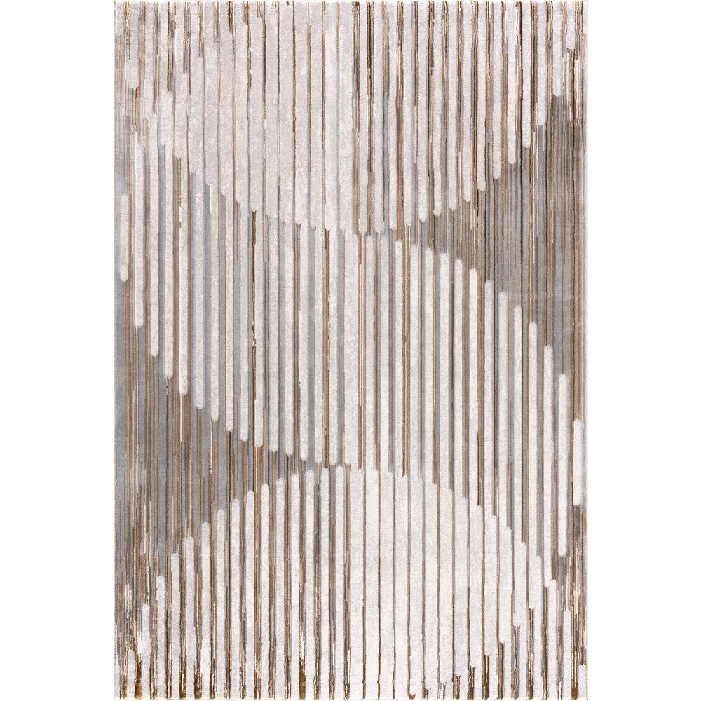 Abani Regal Beige 2 ft. x 3 ft. Contemporary Polypropylene Area Rug ...