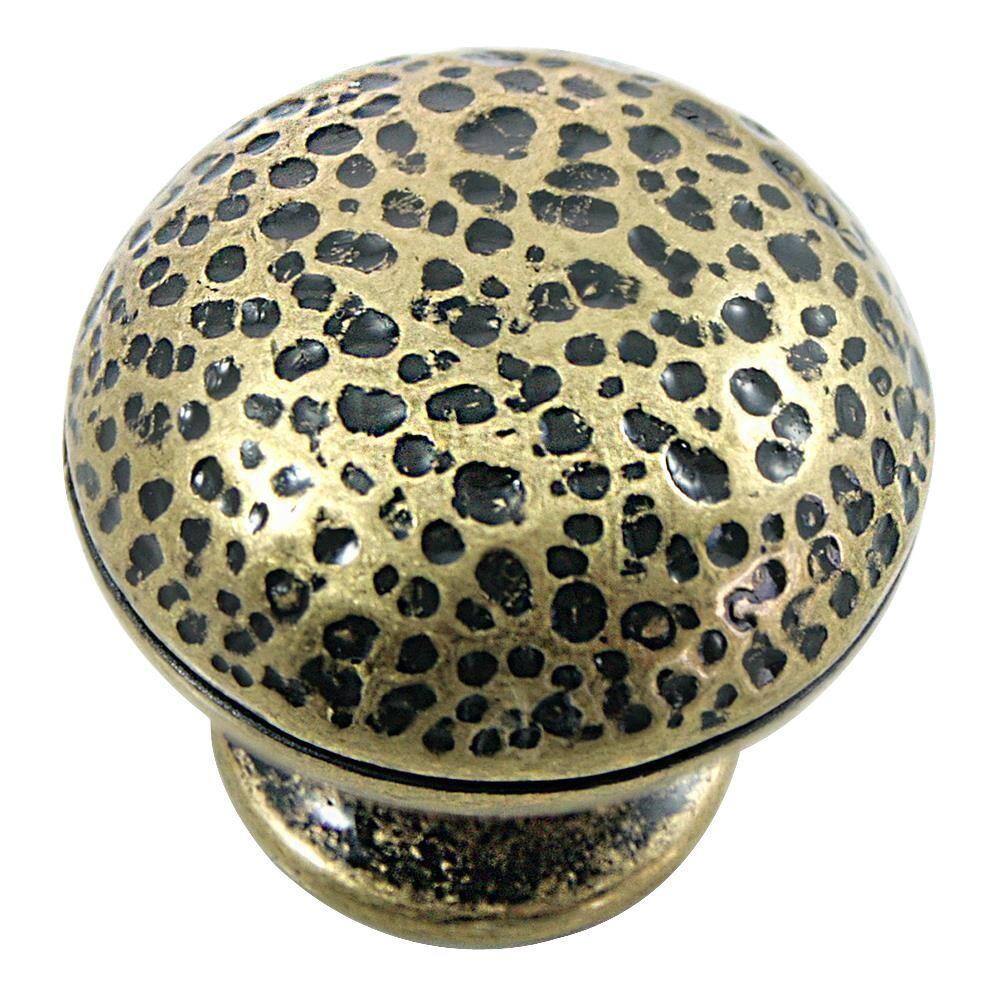 MNG Hardware 2 in. Distressed Brass Hammered Round Knob 12810 - The ...