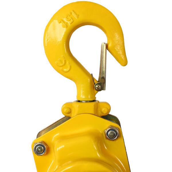 WRIGHTMASTER 1/2-Ton 10 ft. Lever Chain Hoist with Heavy Duty Hooks ...