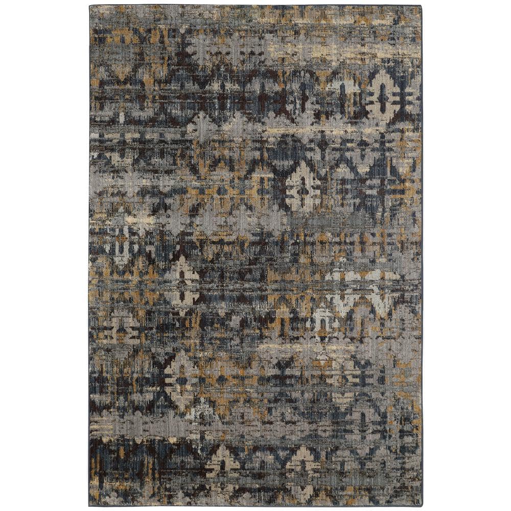 SCOTT LIVING Synthesis Gray 8 ft. X 11 ft. Geometric Area Rug 674656 ...