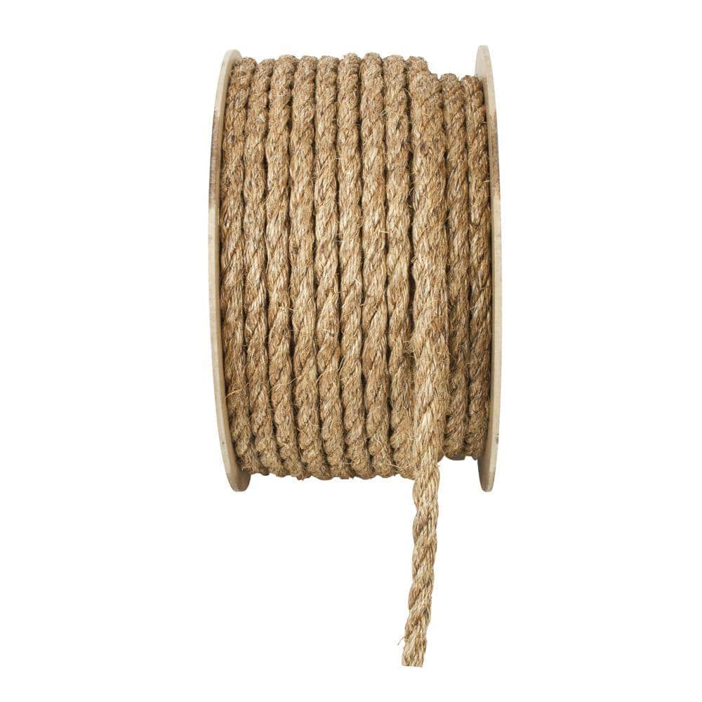 Everbilt 5/8 in. x 1 ft. Natural Twisted Manila Rope 70286 - The Home Depot