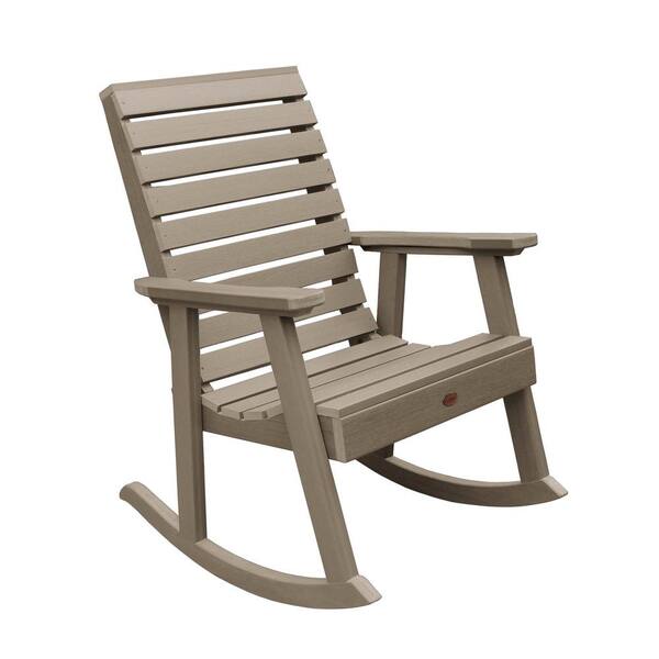 Highwood Weatherly Woodland Brown Recycled Plastic Outdoor Rocking ...