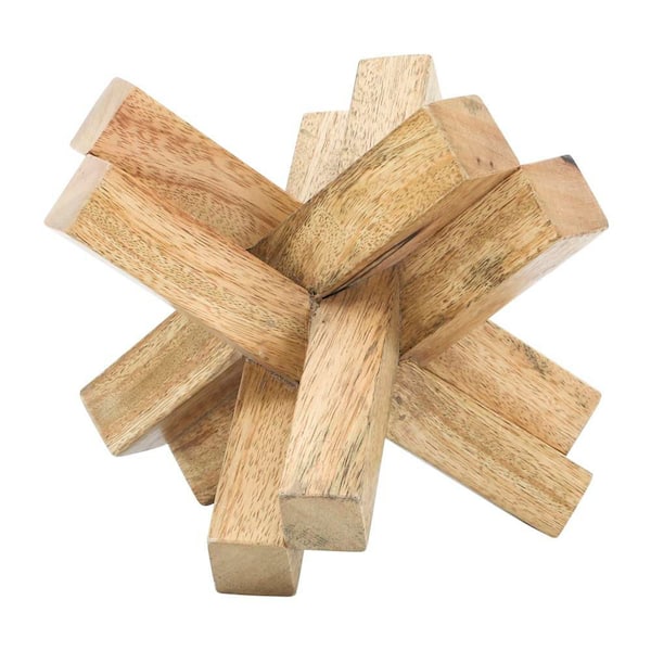 Liv & Skye Light Brown 6 in. x 6 in. Wood Jack Sculpture 17037 - The ...