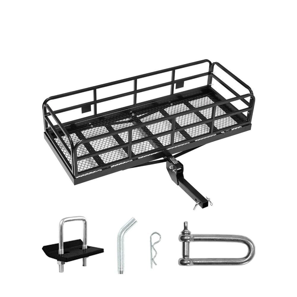 VEVOR 60 in. x 24 in. x 14 in., Hitch Cargo Carrier, 500 lbs. Capacity ...