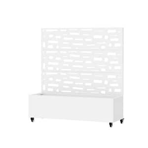 Dovelina 72 in. H x 47 in. W x 16 in. L Metal White Rectangle Pots and ...