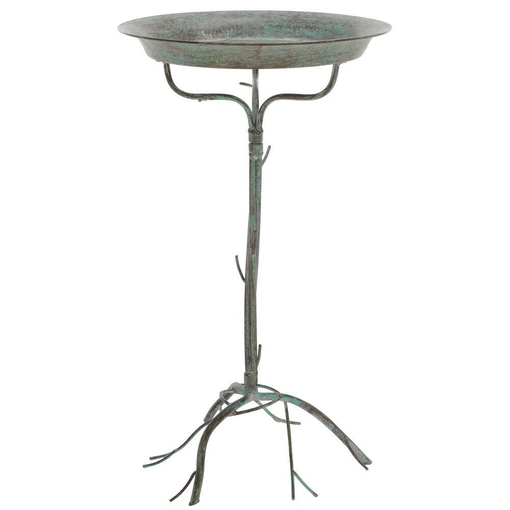SAFAVIEH Nigel Dark Green Iron Round Birdbath PAT5032D - The Home Depot
