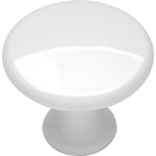 HICKORY HARDWARE Conquest 1-1/8 in. White Cabinet Knob P14255-W - The ...