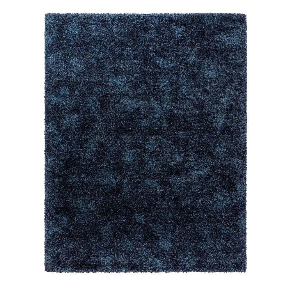 Gertmenian Ultimate Dark Blue Solid Shag 5 ft. x 7 ft. Indoor Area Rug ...
