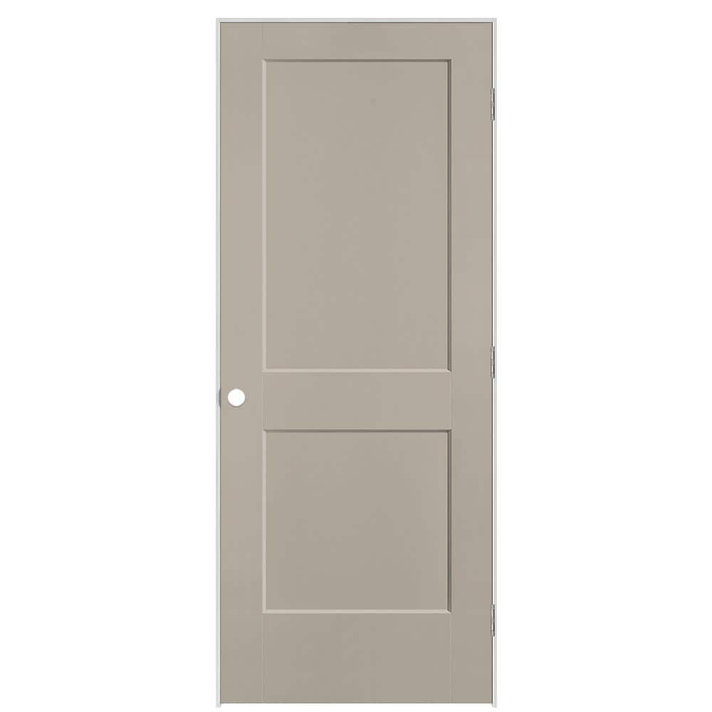 Masonite 32 in. x 80 in. 2-Panel Logan Left-Hand Solid Core Smoked Tan ...