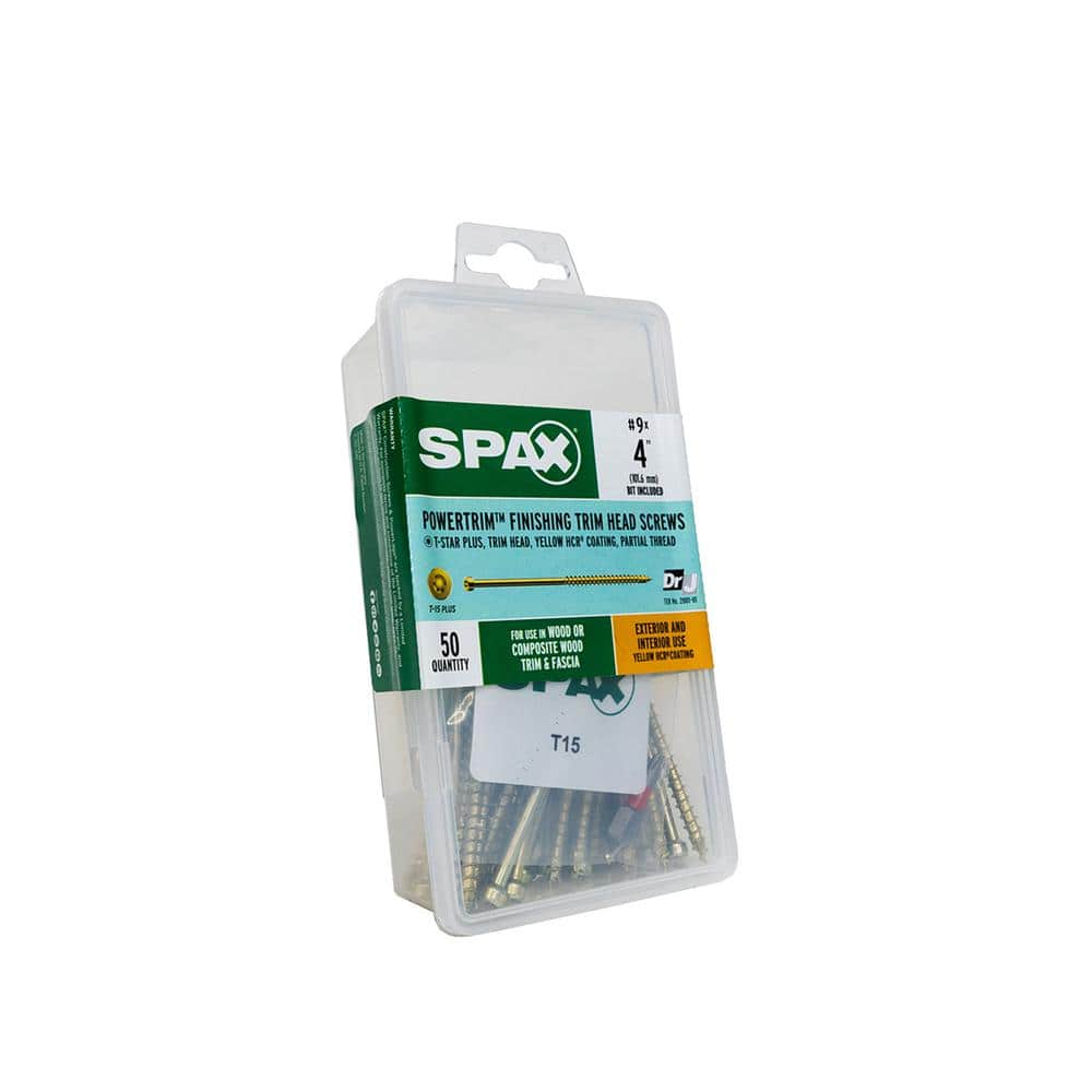 SPAX #9 x 4 in. Exterior / Interior Trim Head Wood Composite Screws ...