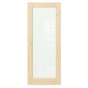 TENONER 48 in. x 80 in. Pine Wood Color, No Bore, Full Lite, Frosted ...