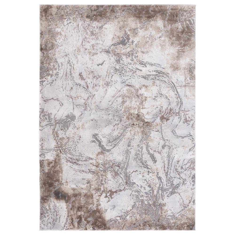 SAFAVIEH Craft Gray/Brown 4 ft. x 6 ft. Abstract Marble Area Rug ...