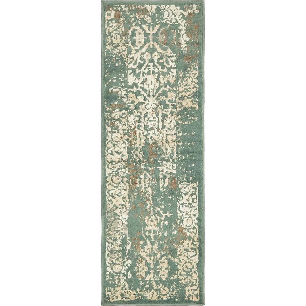 Unique Loom Tuareg Mirage Green 2' 0 x 6' 0 Runner Rug 3138737 - The ...