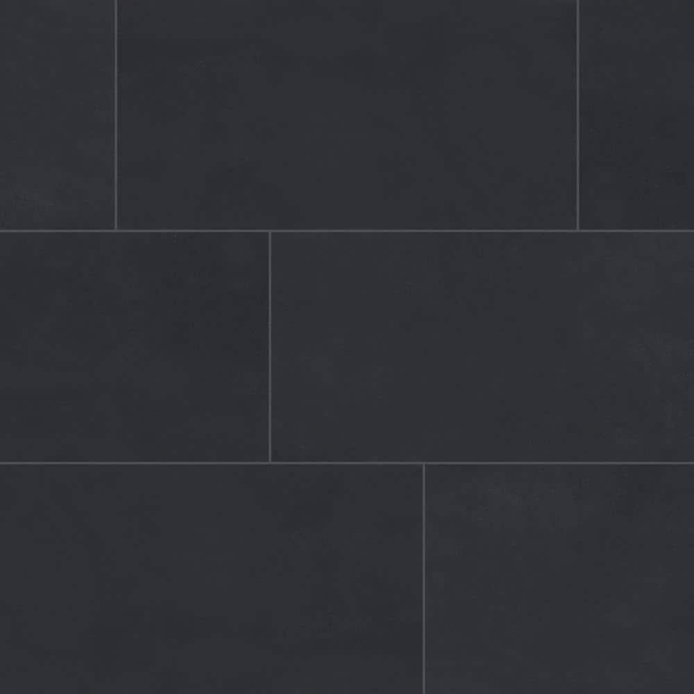 Daltile Cohesion Black 12 in. x 24 in. Color Body Porcelain Floor and ...