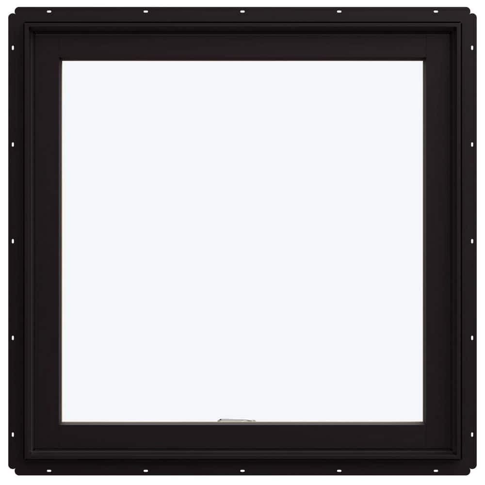 JELD-WEN 30 in. x 30 in. W-5500 Awning Wood Clad Window with Black ...