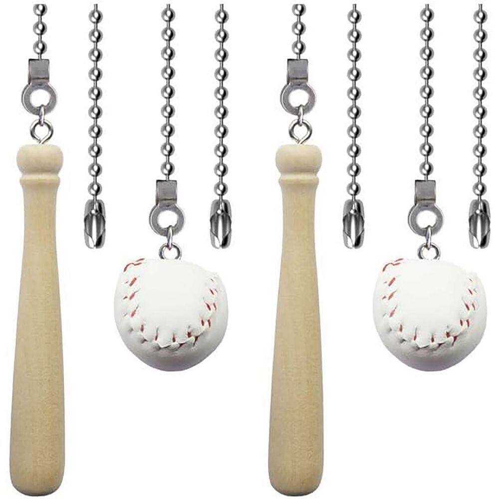 phyfalip Baseball Themed 12 in. Ceiling Fan Pull Chains with Connector ...