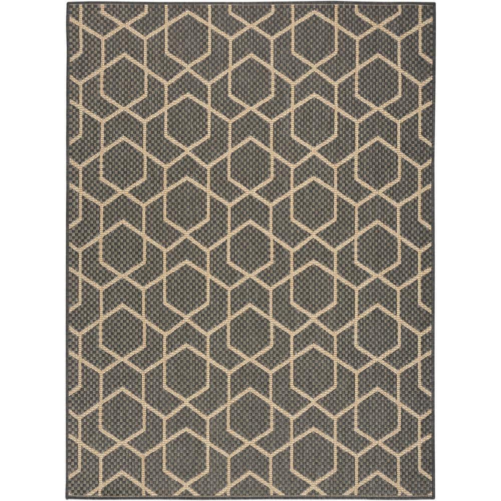 Nourison Horizon Charcoal 5 ft. x 7 ft. Indoor/Outdoor All-Over design ...