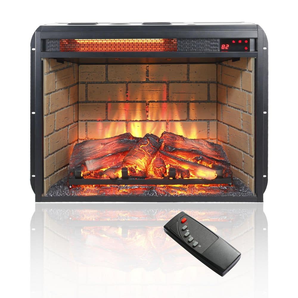 Kadehome 23 in. W 5000BTU Infrared Quartz Recessed Electric Fireplace ...