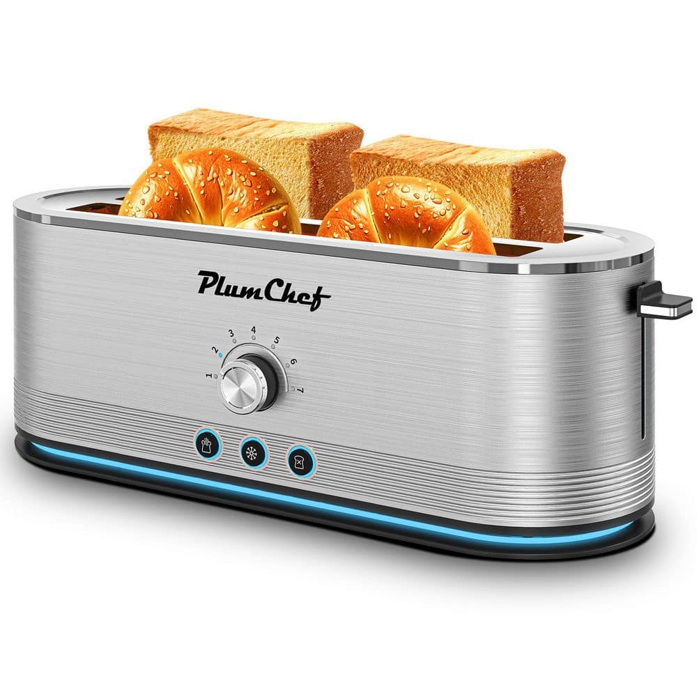 1350W 4 Slice Toaster Silver With 7 Browning Settings, Defrost ...
