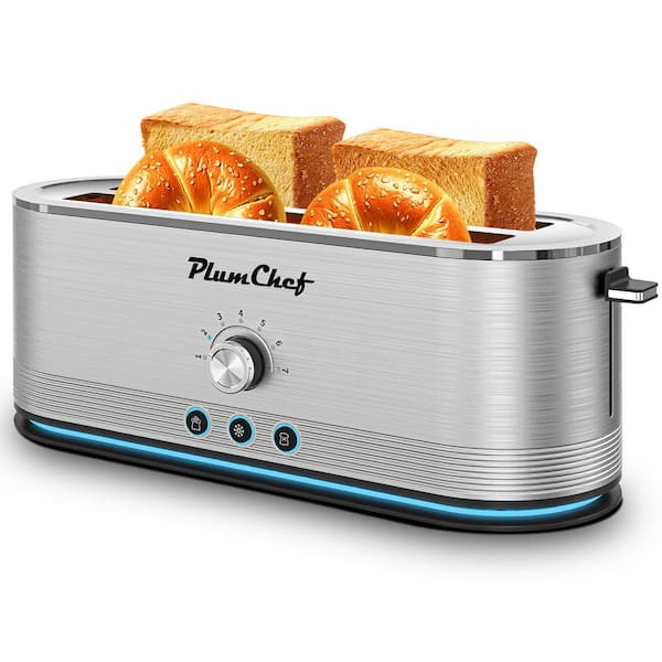 1350W 4 Slice Toaster Silver With 7 Browning Settings, Defrost ...
