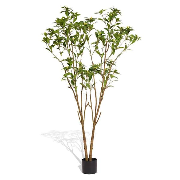 5.25 ft. Artificial Iron Tree in Black Plastic Container T-B-IT-49271 ...