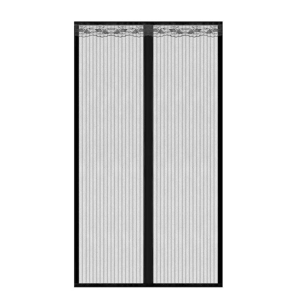 Reviews for KIWDZFU 39.38 in. x 82.68 in. Black Magnetic Mesh Curtain ...