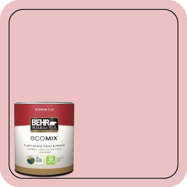 BEHR PREMIUM PLUS 1 qt. #130C-2 Cafe Pink Flat EcoMix Plant-Based ...