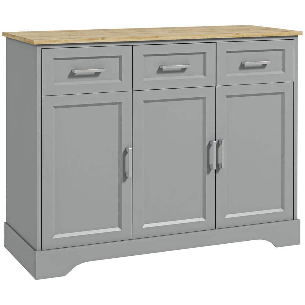 39.75 in. W x 15.25 in. D x 32.25 in. H Bathroom Gray Linen Cabinet ...