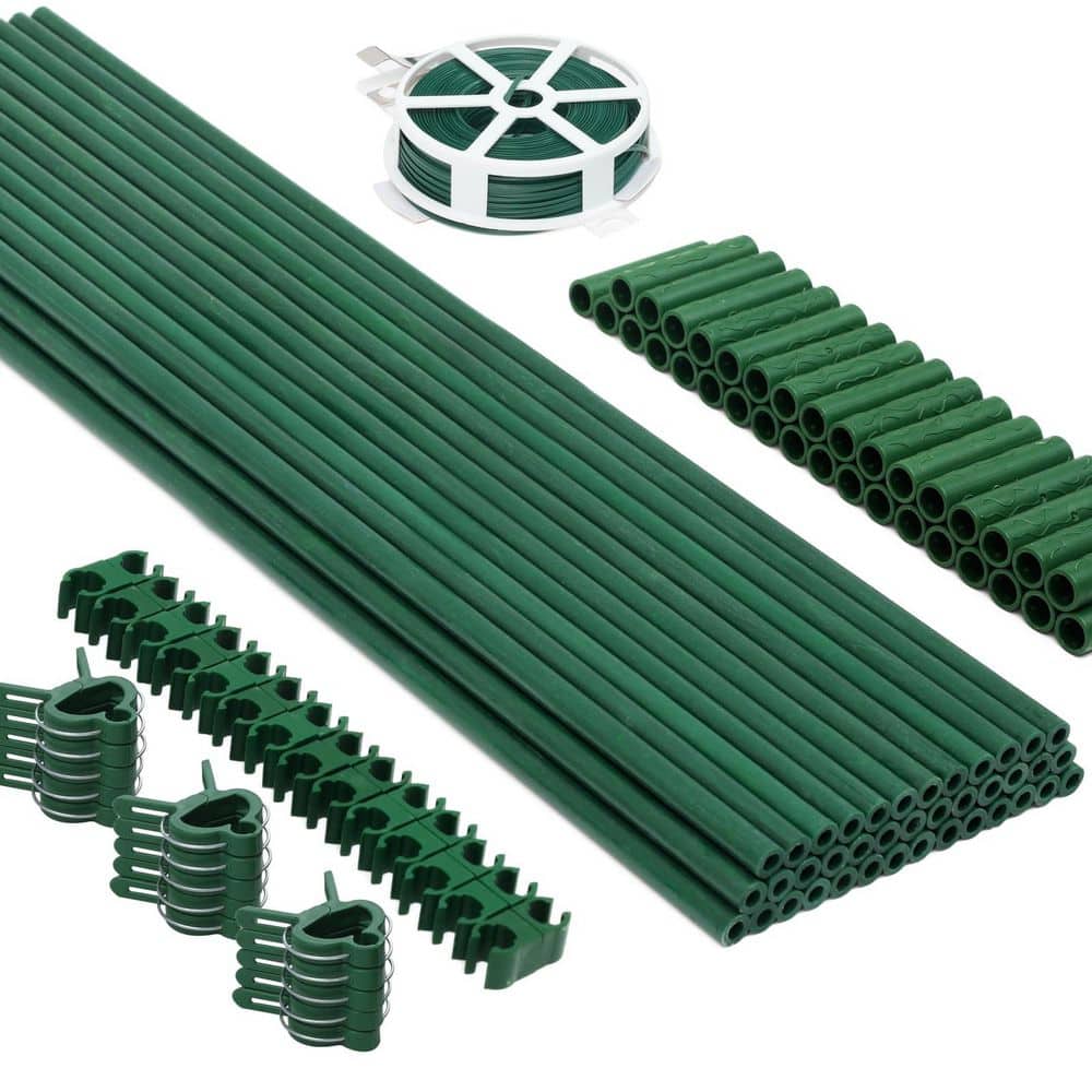 Justincity 125-piece Green Fiberglass Garden Stakes Kit DIY Plant ...