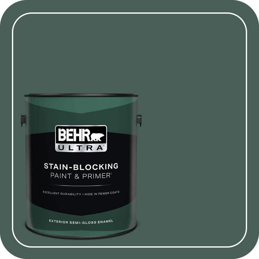 BEHR ULTRA 1 gal. #M440-7 Rainforest Semi-Gloss Enamel Exterior Paint ...