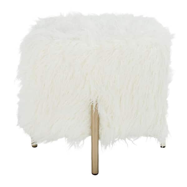 SAFAVIEH Momina White/Brass Metal Square Ottoman OTT6200A - The Home Depot
