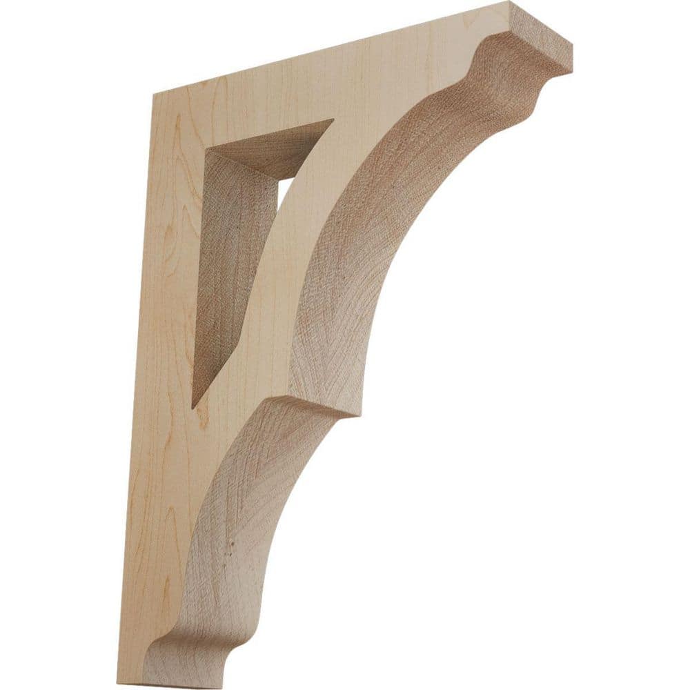 Ekena Millwork 1-3/4 in. x 9 in. x 6-1/2 in. Maple Small Avila Bracket ...