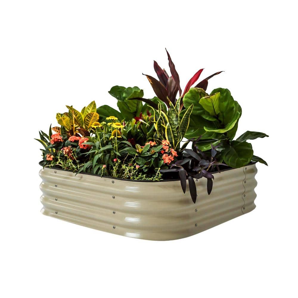 vego garden 11 in. Tall 4 in 1 Modular Metal Raised Garden Beds Kit ...