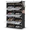48 in. H 32-Pair Black Plastic Shoe Rack shoes-202 - The Home Depot