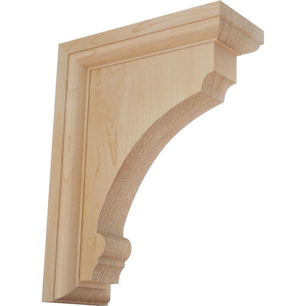Ekena Millwork 2-1/2 in. x 8 in. x 6 in. Maple Medium Thompson Bracket ...
