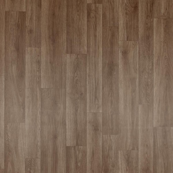 TrafficMaster Take Home Sample - Ash Brown Oak Wood 10 MIL x 12 ft ...