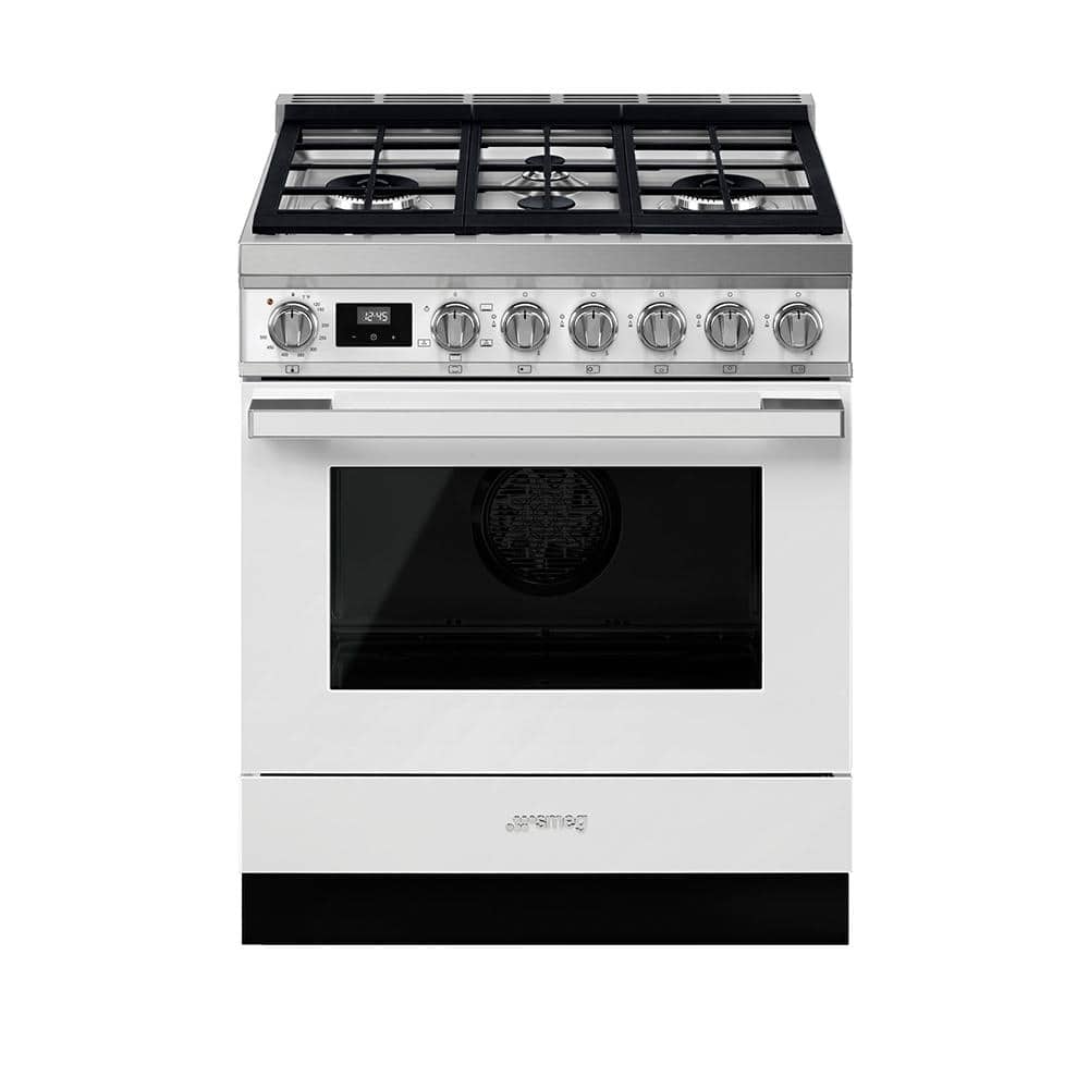 smeg Portofino Series 30" Range. All Gas. White CPF30UGGWH - The Home Depot