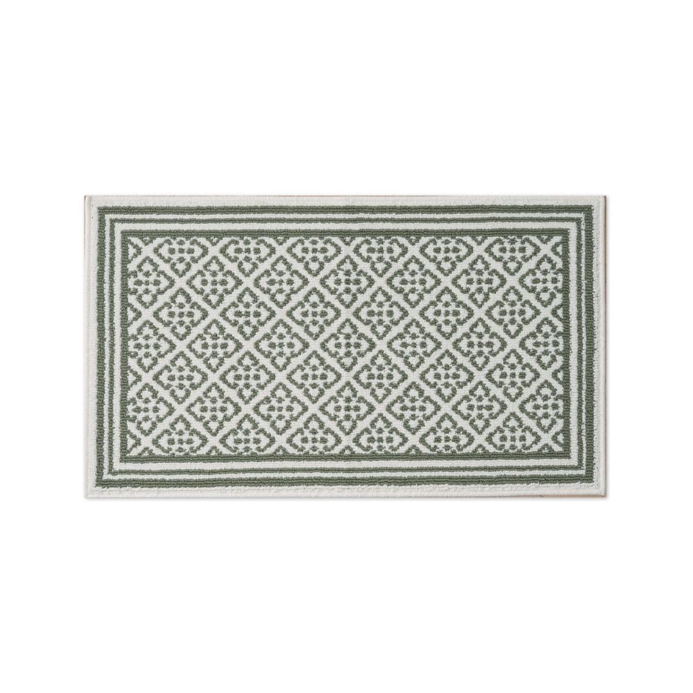 Laura Ashley Isla 2-Tone Ivory/Sage 2 ft. x 4 ft. Tufted Geometric ...