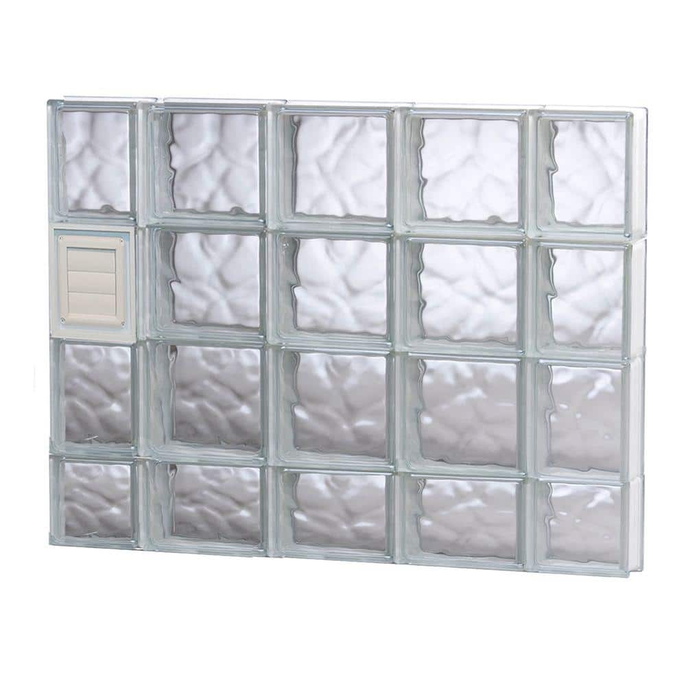 Clearly Secure 34.75 in. x 29 in. x 3.125 in. Frameless Wave Pattern ...