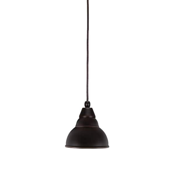 Bryson 60-Watt 1-Light Brown Shaded Pendant Light Mini Pendant with 7 ...