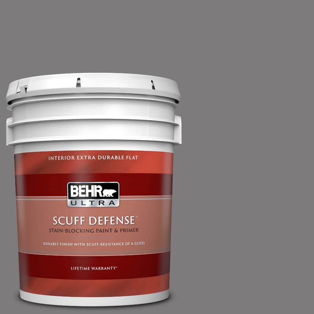 BEHR ULTRA 5 gal. #BXC-58 Stormy Gray Extra Durable Flat Interior Paint ...