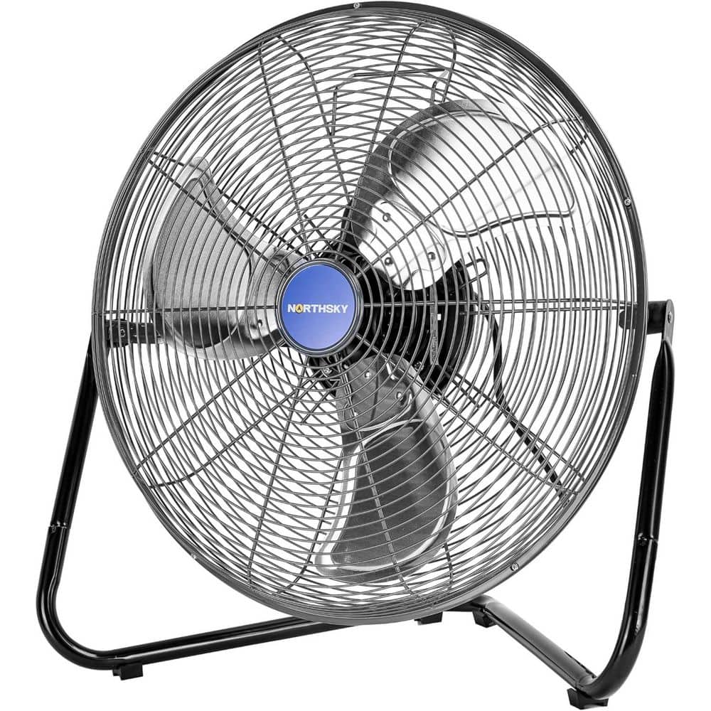 18 in. 3-Speed Heavy Duty Floor Fan In Black, 3,200 CFM, 360° Head Hit, for Manufacture ...