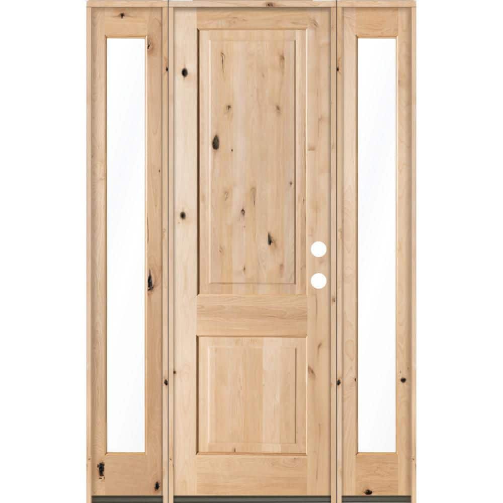 Krosswood Doors 58 in. x 96 in. Rustic Unfinished Knotty Alder Square ...