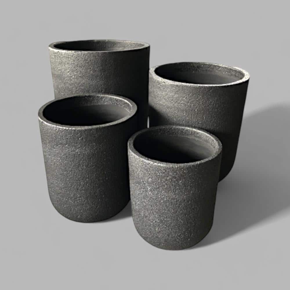 U-Shape Large Planter 21.65 in. x 18.5 in. x 18.5 in. Black Indoor ...